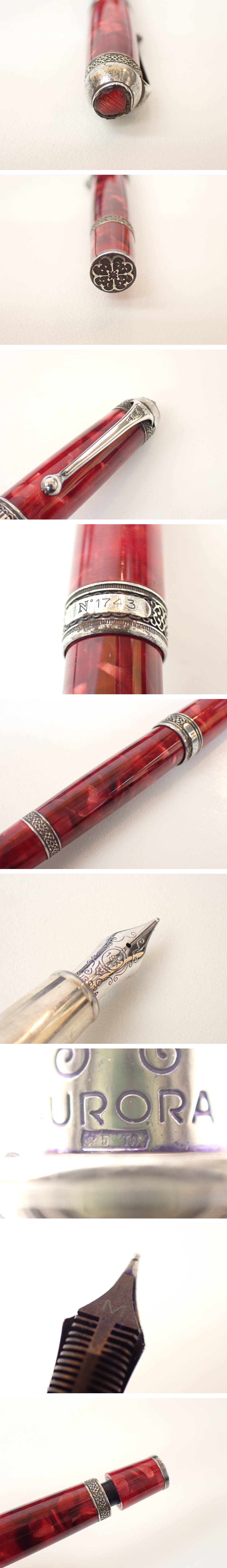 日本代購代標第一品牌【樂淘letao】－AURORA アウロラ 万年筆 85 Anniversary Limited Edition 85周年記念モデル レッドマーブル 18K 750 M 中 ...